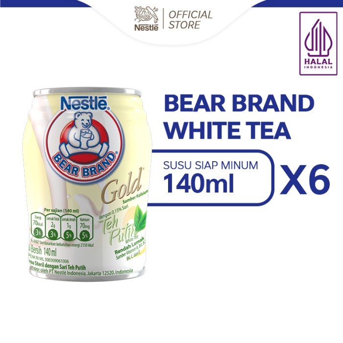 Jual BEAR BRAND Milk White Tea 140ml 6 pcs | Shopee Indonesia