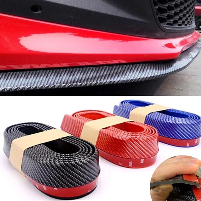 Jual Universal Car Front Bumpers Anti Collision Strips Carbon Fiber ...