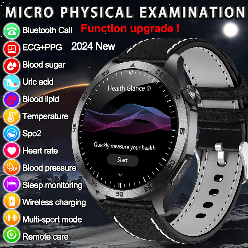 Jual 2024 New Micro Physical Examination Blood Lipids Uric Acid Blood Glucose Smart Watch ECG ...