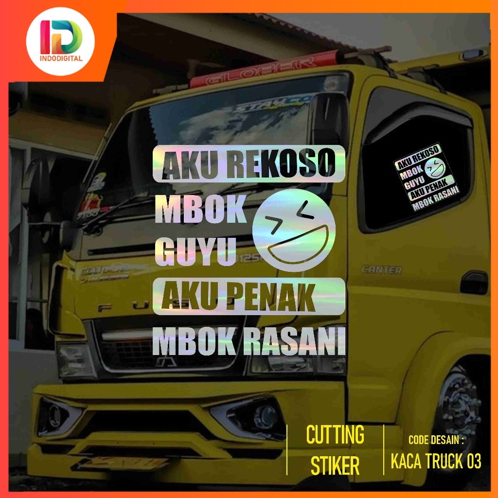 Jual Stiker Cutting Kaca Truk Mobil Canter Pick up Body Depan Samping ...