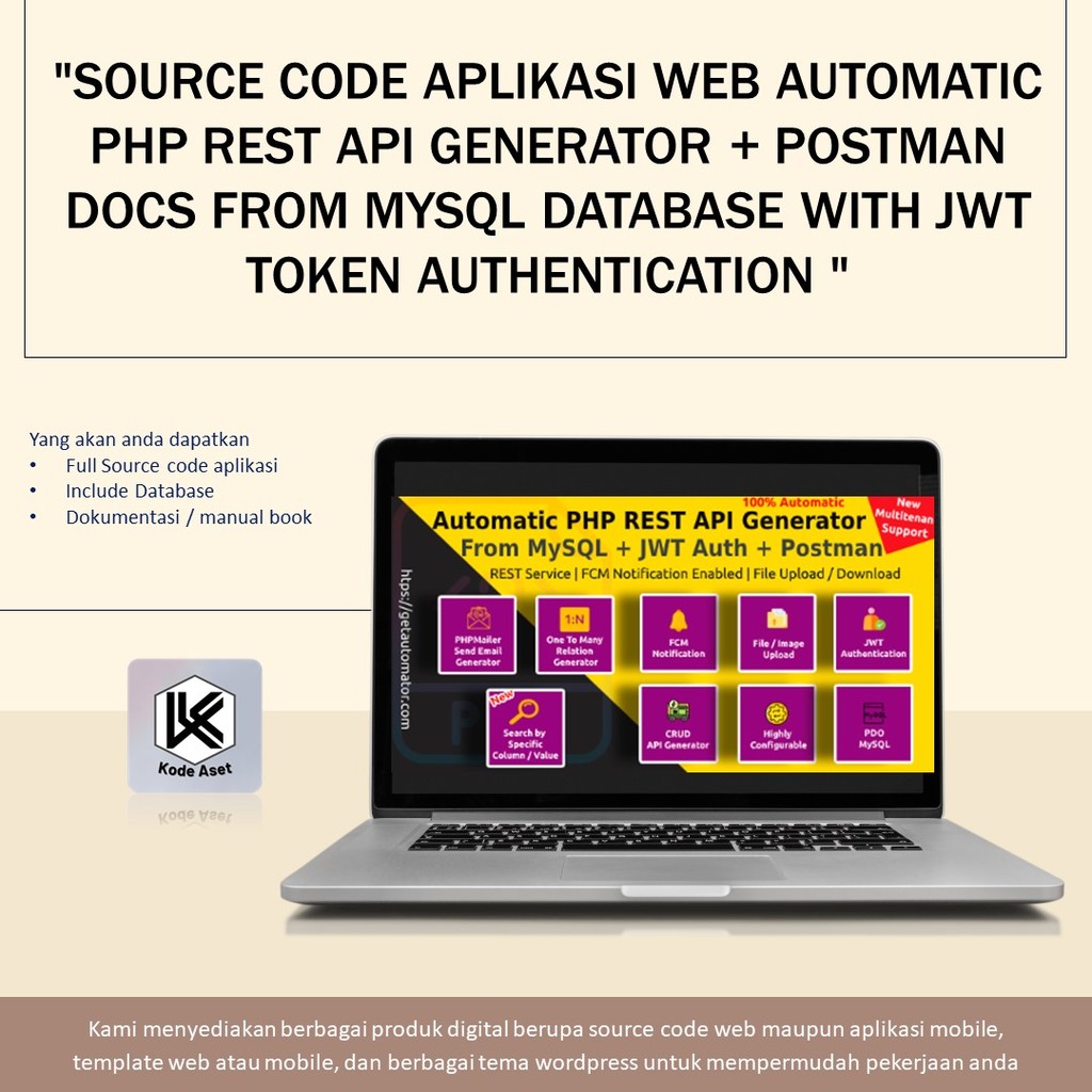 Jual SOURCE CODE APLIKASI WEB AUTOMATIC PHP REST API GENERATOR + POSTMAN DOCS FROM MYSQL ...