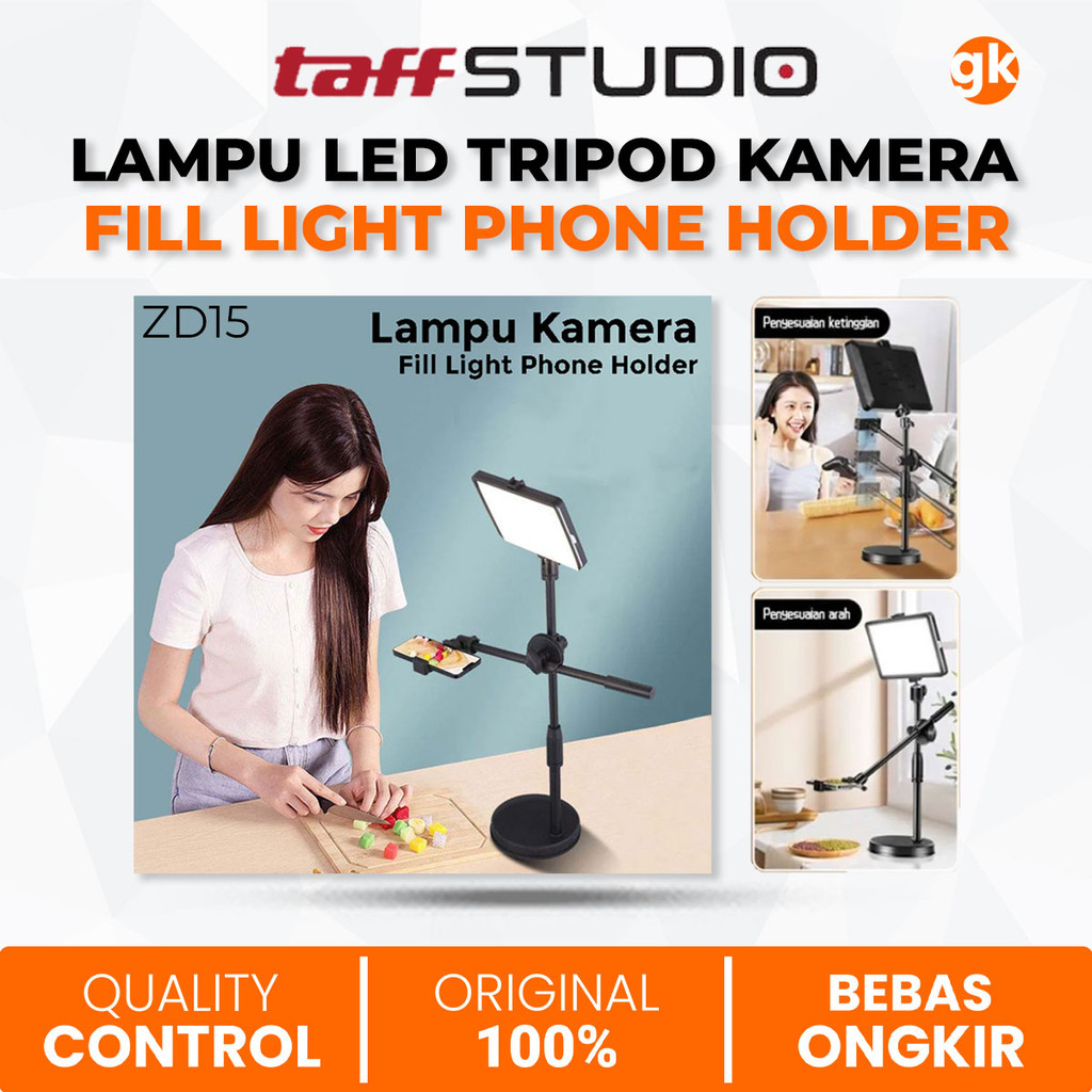 Jual TAFFSTUDIO Lampu LED Kamera Fill Light Holder Smartphone Overhead ...