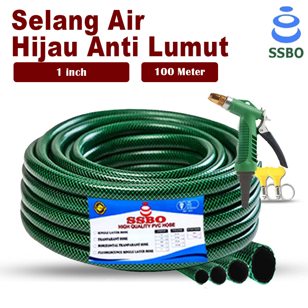 Jual SSBO SELANG AIR 1 INCH 100 METER BENANG HIJAU ANTI LUMUT ALAT PERKEBUNAN TAMAN DAN MESIN ...