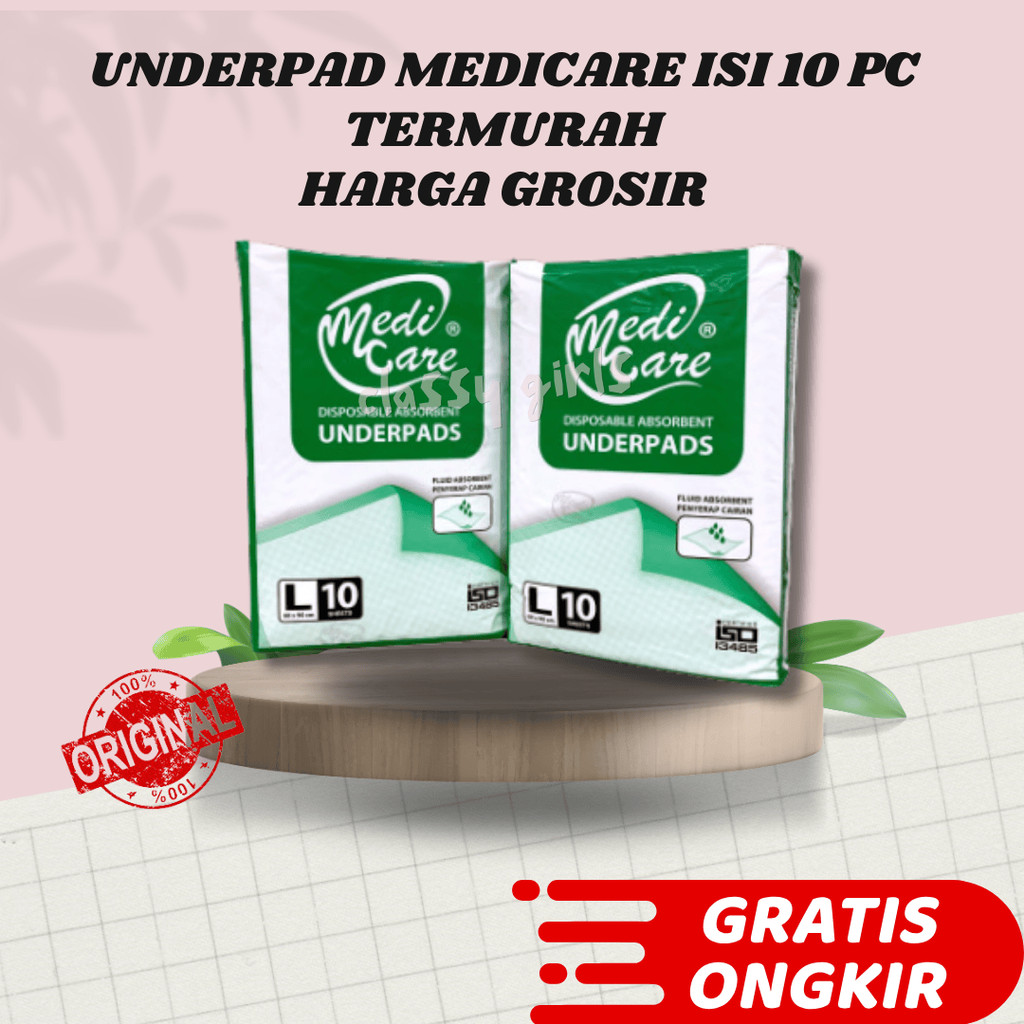 Jual MEDICARE UNDERPAD 60X90 PERLAK BAYI TATAKAN OMPOL ISI 10 PRODUKSI SENSI | Shopee Indonesia