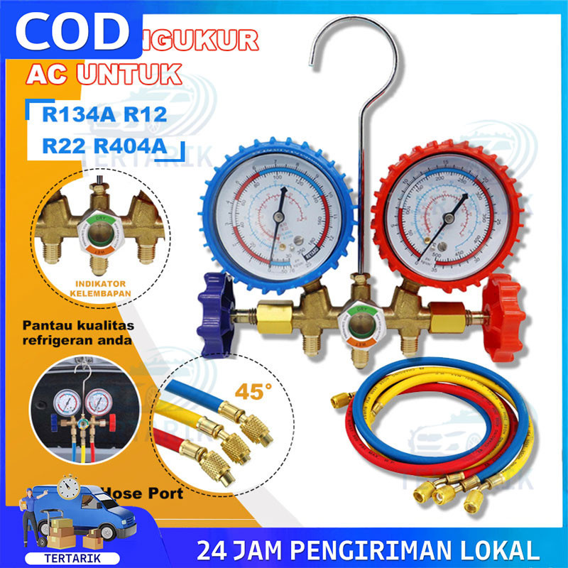 Jual Manifold Double R22 R134 R404 R32 AC Double Manifold Paket Lengkap AC(Tidak Mengandung ...