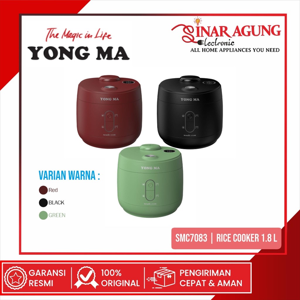 Jual YONG MA SMC7083 / SMC-7083 MAGIC COM RICE COOKER 1.8 L - 100% ORI ...
