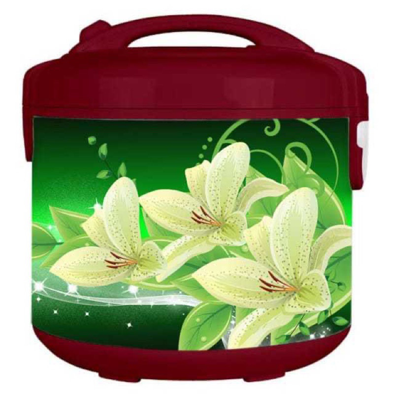 Jual (wk acc ) Stiker Magic Com Motif Bunga premium / Wallpaper penanak ...