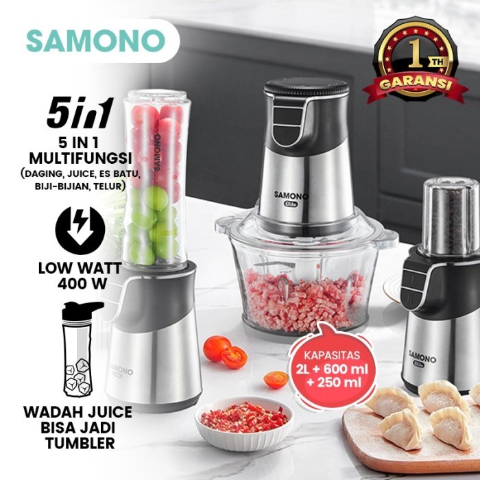 Jual MULTI FOOD CHOPPER SAMONO SWCS400 CHOPPER 5IN1 MULTIFUNGSI 2L ...