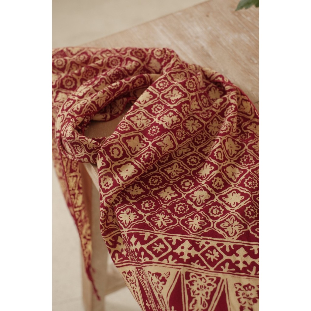 Jual BATIK RATU - Scarf Batik Songket - Maroon | DNN | Shopee Indonesia