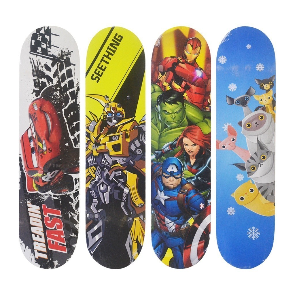 Jual Papan Skateboard Skate Board 2406 Tanggung 60cm Gambar Roda PVC ...