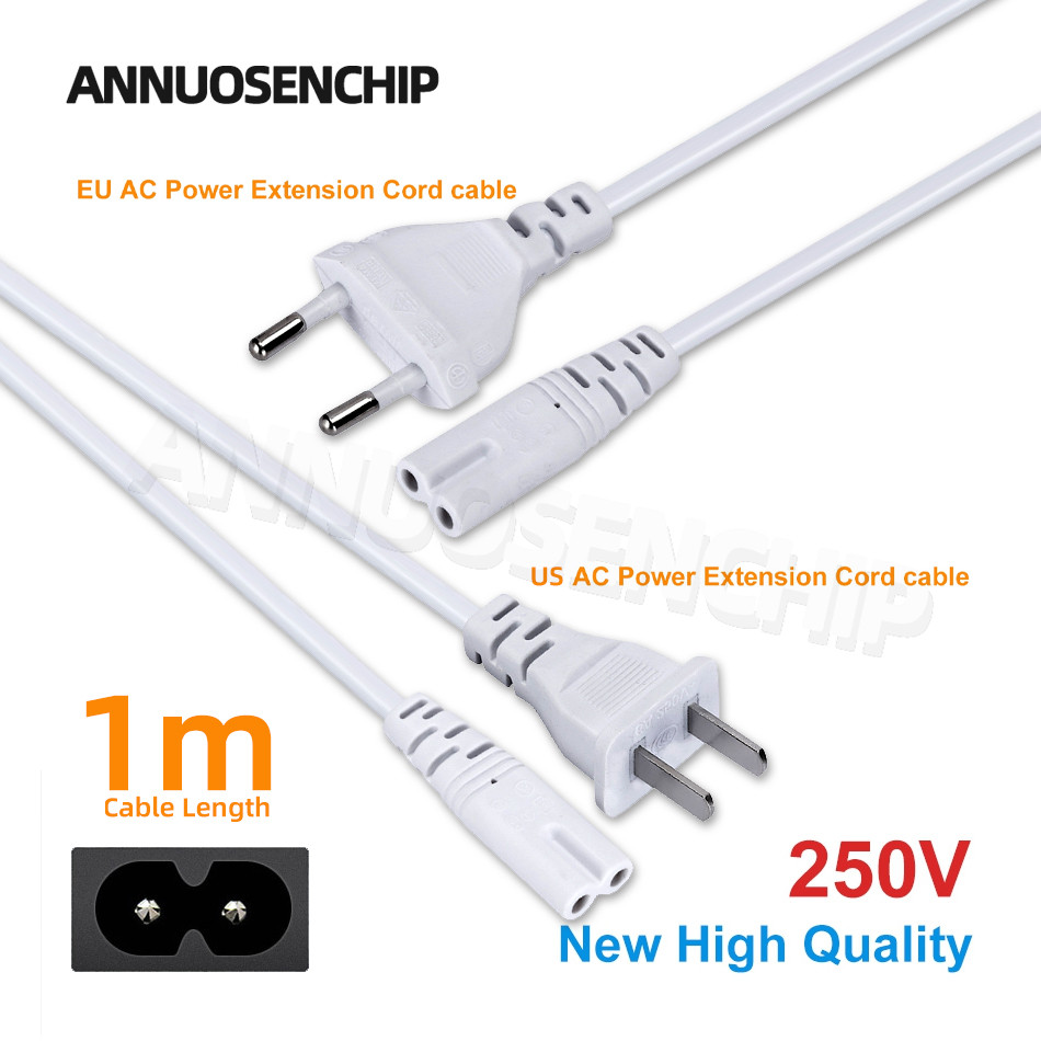 Jual EU/US Plug IEC C7 Power Cable 1m Figure 8 Power Extension Cord For ...