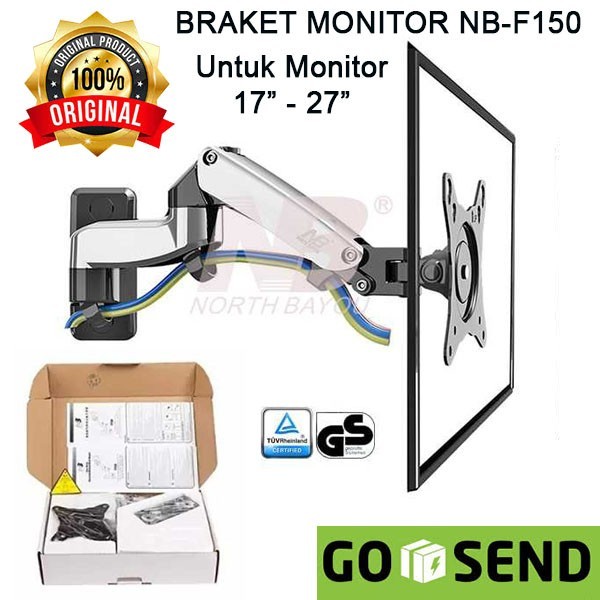 Jual Stand Monitor Tv Lcd lengan Ganda Pasang Dinding Arm Bracket 360 ...