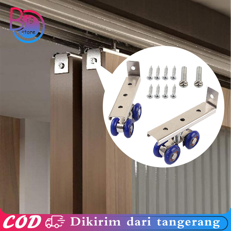 Jual Roda Atas Pintu Sliding Geser Roda Gantung Pintu Sliding 1 Set Roda Pintu Geser Roda Rel ...