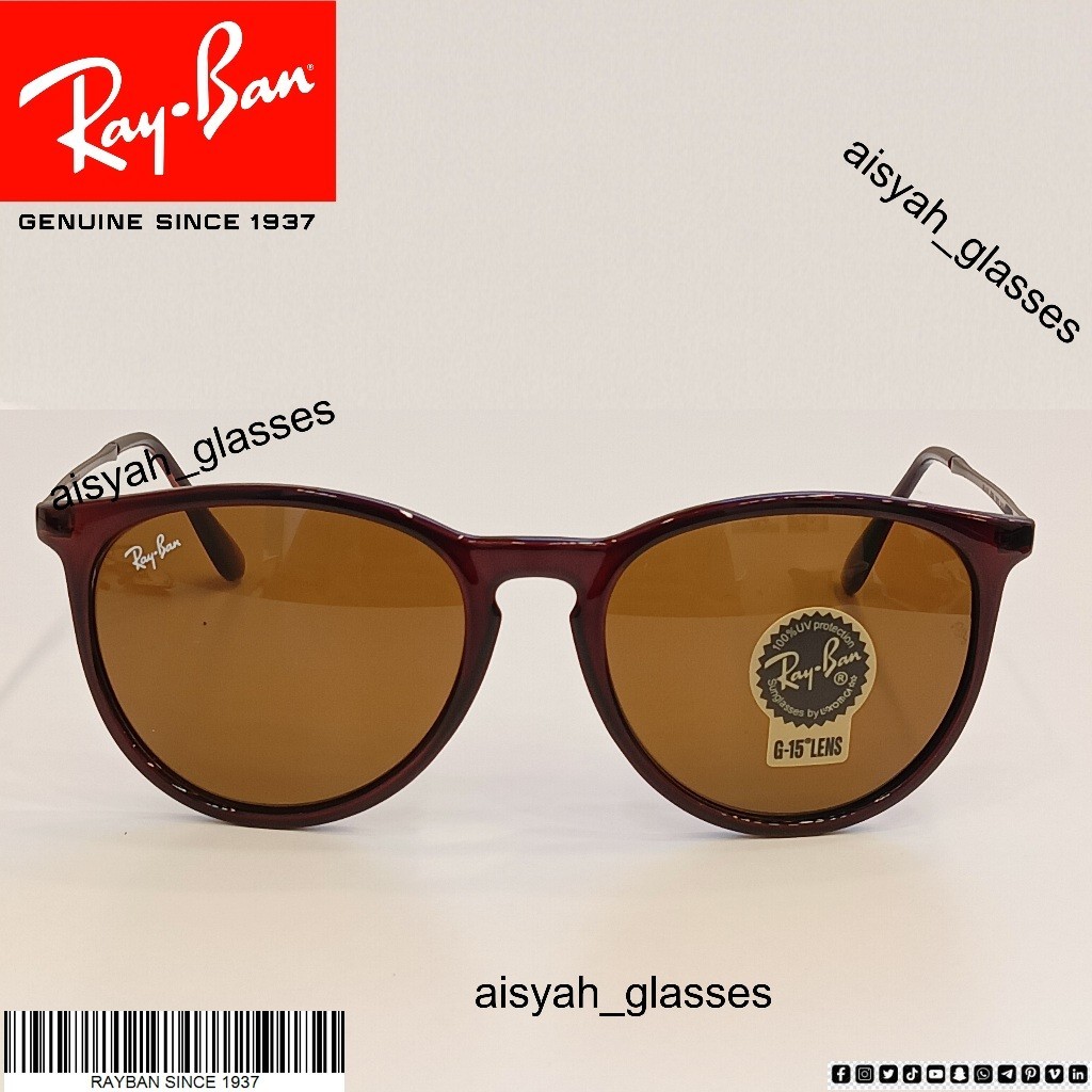 Jual Kacamata Ray-Ban Asli Erika 4171 coklat kilat lensa coklat Ukuran ...