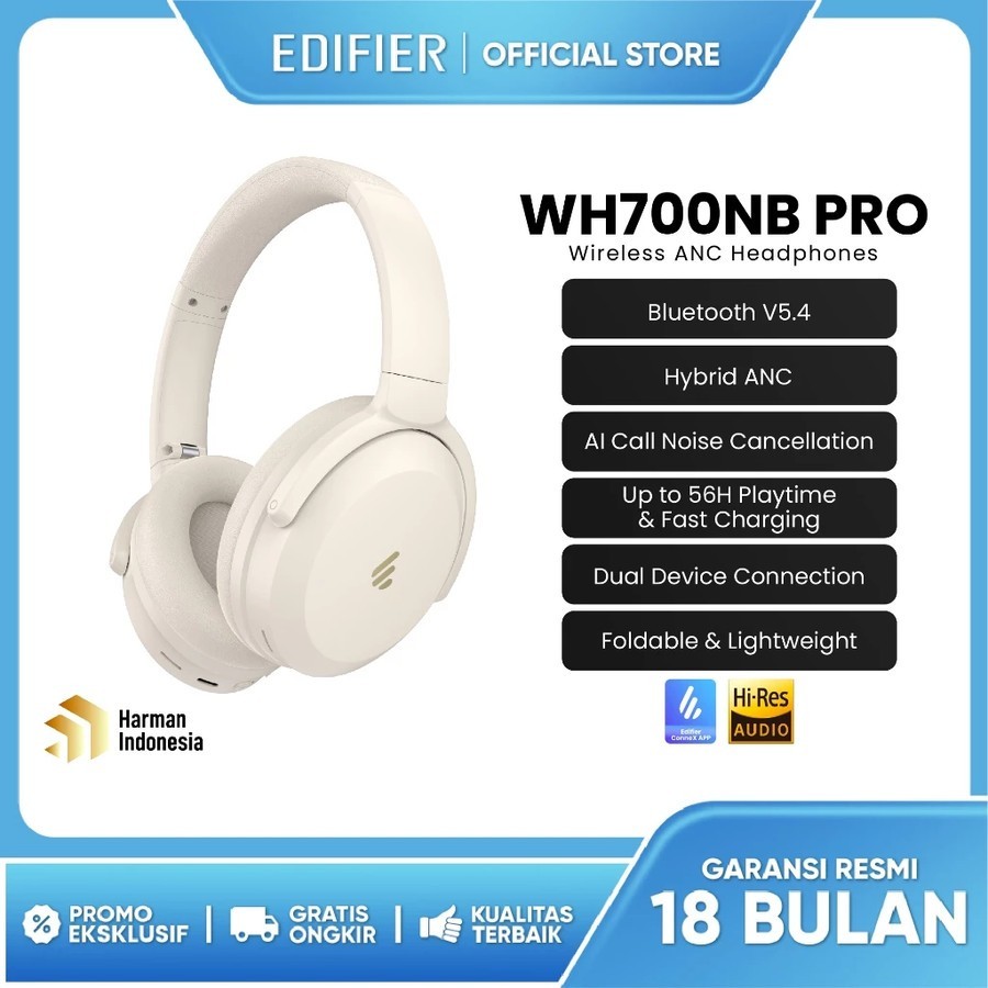 Jual EDIFIER WH700NB Pro Wireless Over-Ear Headphones with Active Noise ...
