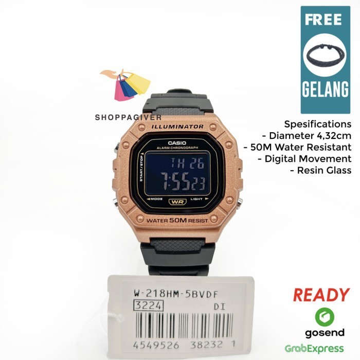 Jual Casio Original W-218HM-5B / W-218HM-5BVDF Jam Tangan Pria Digital ...