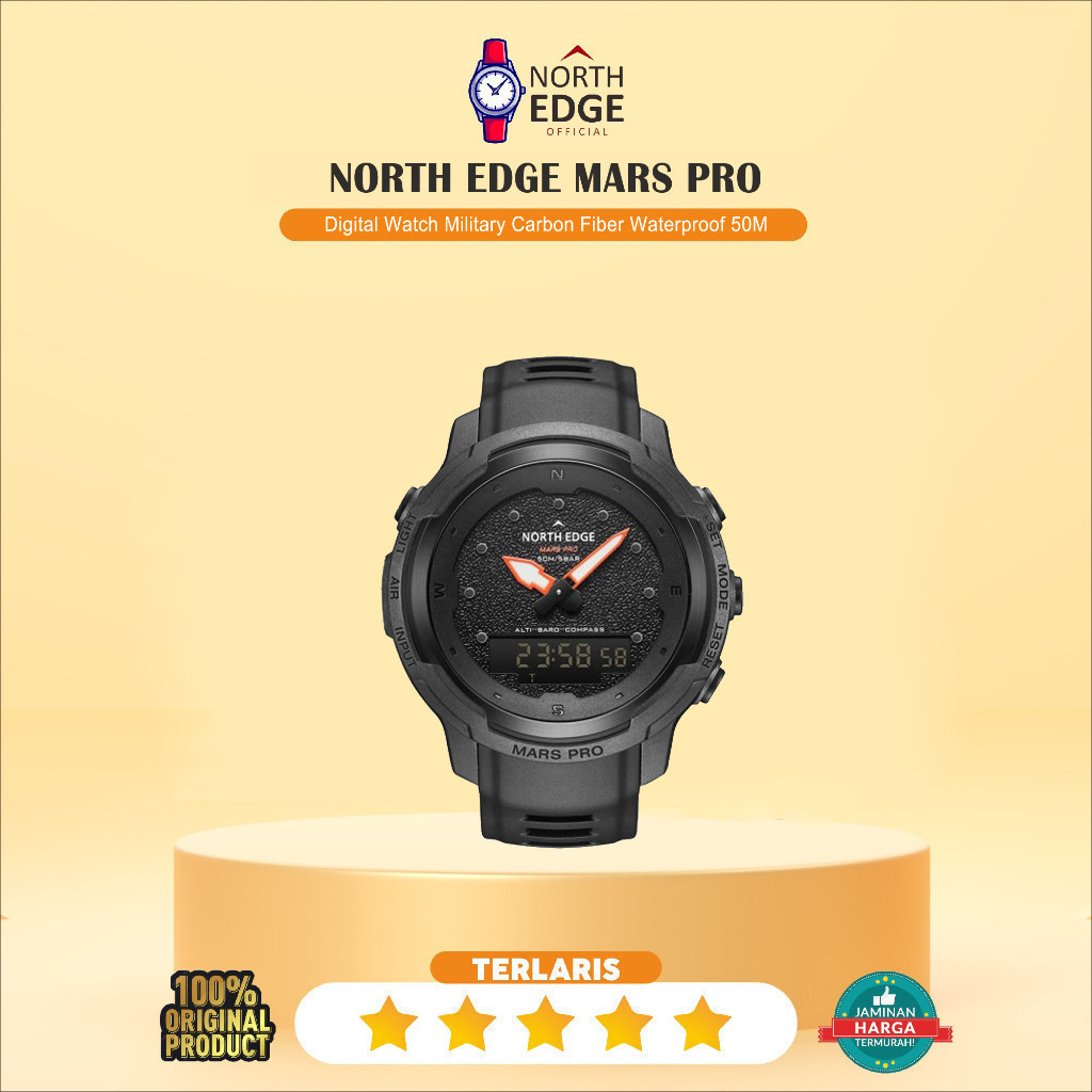 Jual Sky88 NORTH EDGE MARS PRO Digital Watch Military Carbon Fiber ...