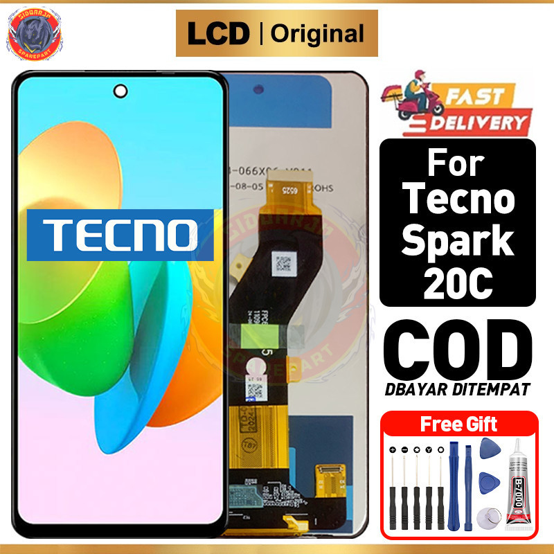 Jual LCD Tecno Spark 20C Original Touchscreen Asli Fullset Crown Murah ...