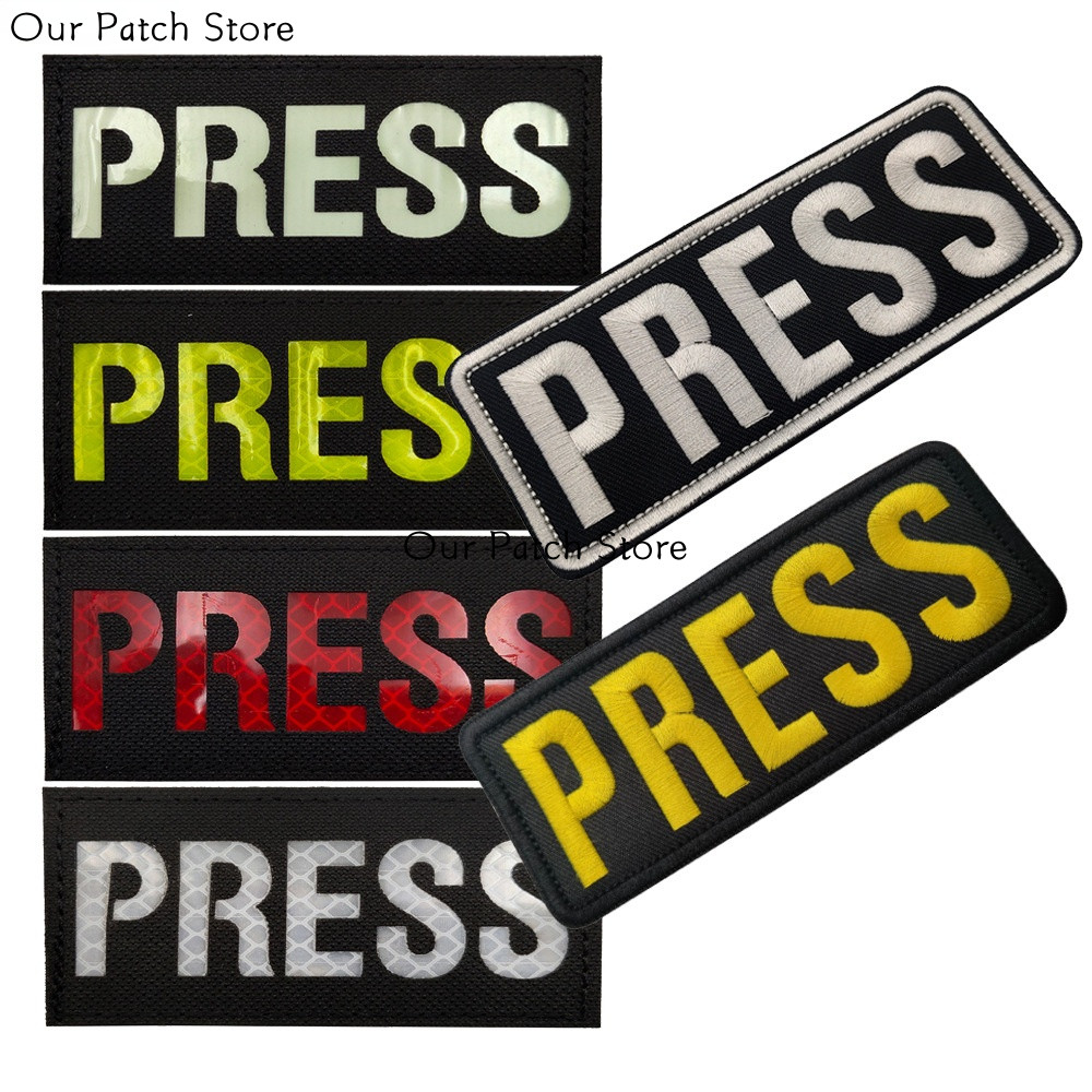 Jual Press Infrared Reflective Embroidery Patches Media Correspondent ...