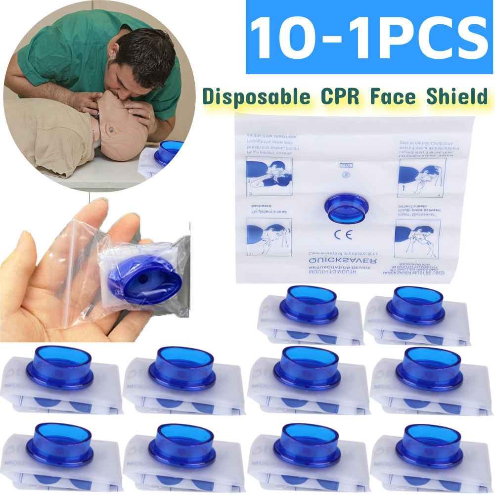 Jual 10-1pcs Disposable CPR Face Shield Portable Emergency Aid Artificial Respiration Breathing ...