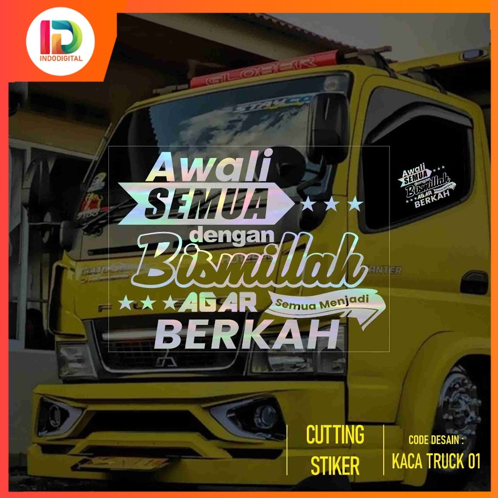 Jual Stiker Cutting Kaca Truk Mobil Canter Pick up Body Depan Samping ...