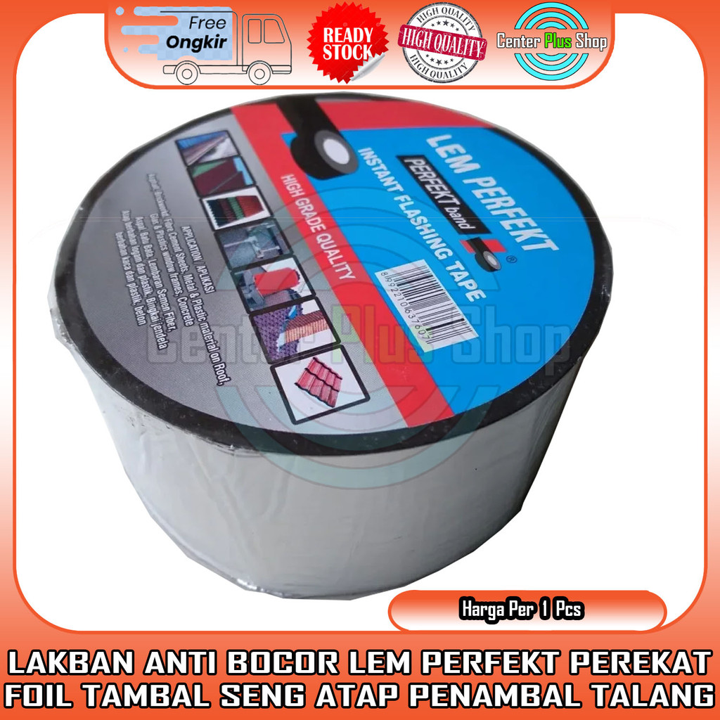 Jual Lem Perfekt Ban Lakban Anti Bocor Tambal Seng Perekat Aluminium Foil Atap Penambal Talang ...