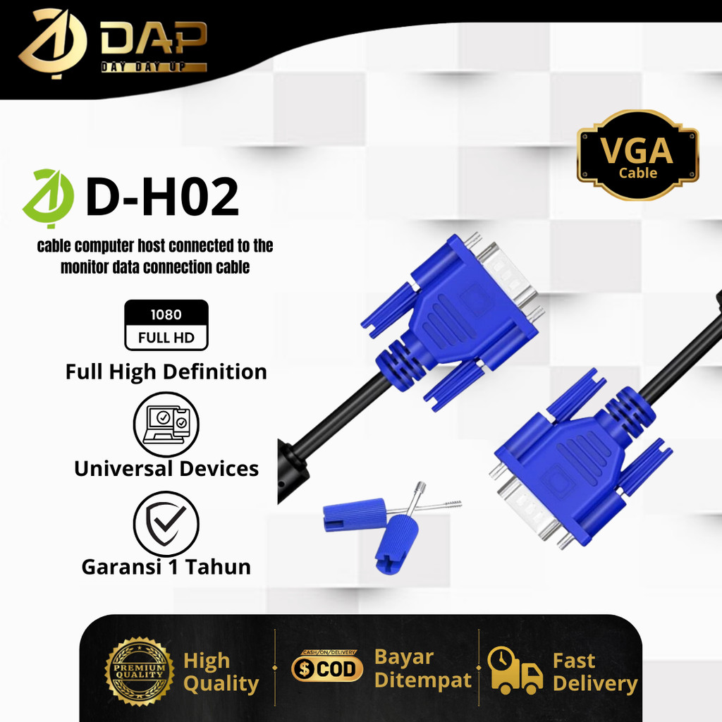 Jual DAP D-H02 VGA cable computer host connected to the monitor data ...