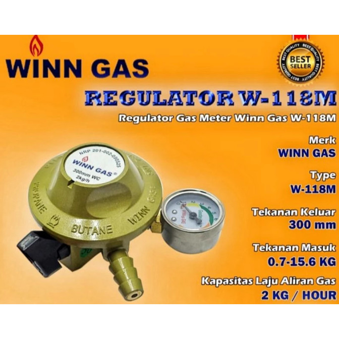 Jual W118M REGULATOR WINN GAS METERAN SNI / W 118 M / KOMPOR GAS ...