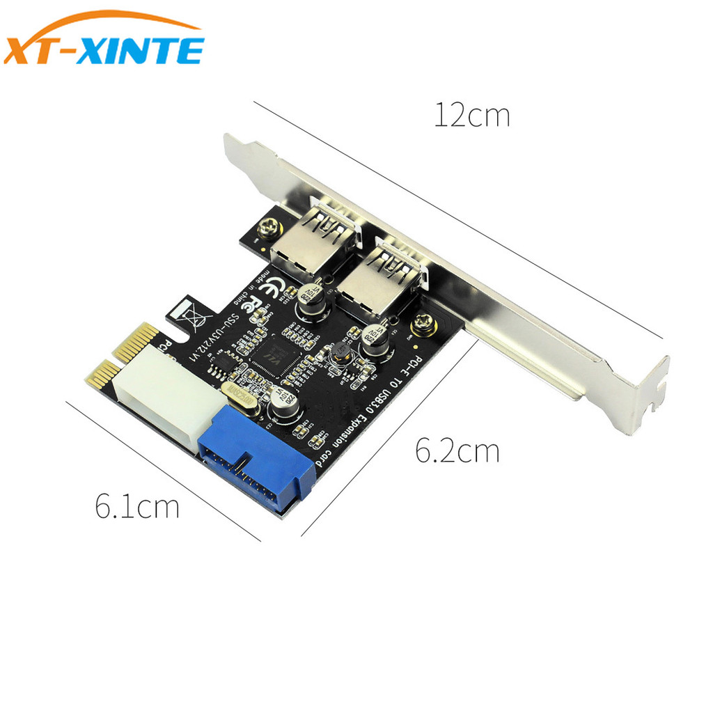 Jual USB 3.0 pcie Adapter 2 Port USB to Pcie x1 Front Panel 20pin 20 ...