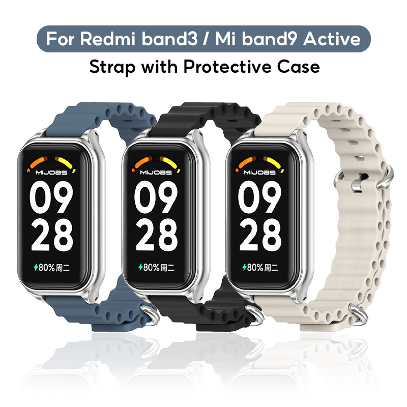 Jual Strap Xiaomi Smart Band 9 Active 2 IN 1 Tali Strap Mi Band 9 Active Bahan Casing Metal ...