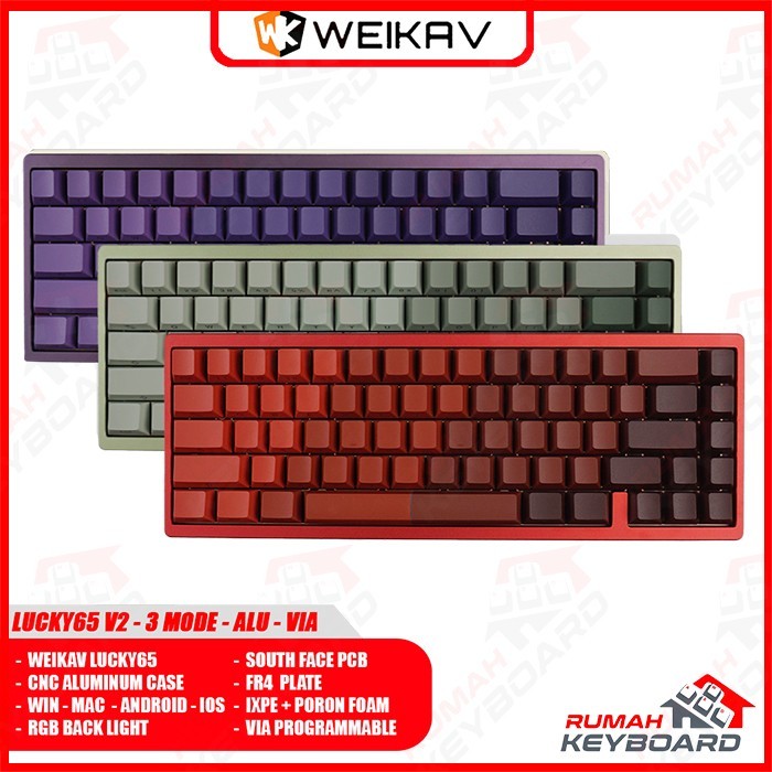 Jual WEIKAV LUCKY65 V2 - 65% - Aluminum - FR4 Gasket - South Face ...