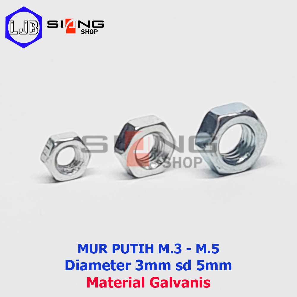 Jual Mur Putih Diameter M3 sd M5 | Shopee Indonesia