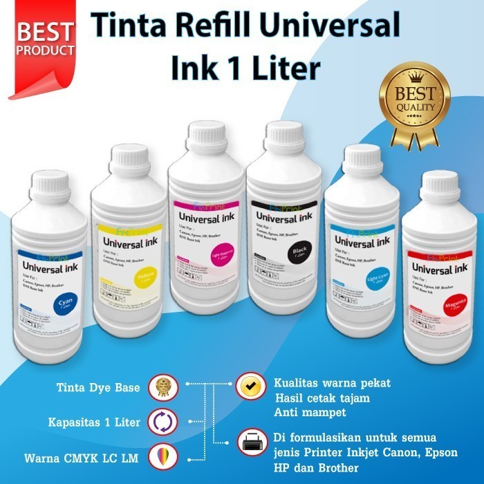 Jual Tinta Refill Ink Printer 1 Liter Canon Universal Printer G1010 ...