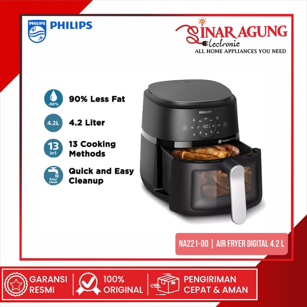 Jual PHILIPS NA221/00 / NA221 /00 AIR FRYER DIGITAL 4.2 L GARANSI RESMI ...