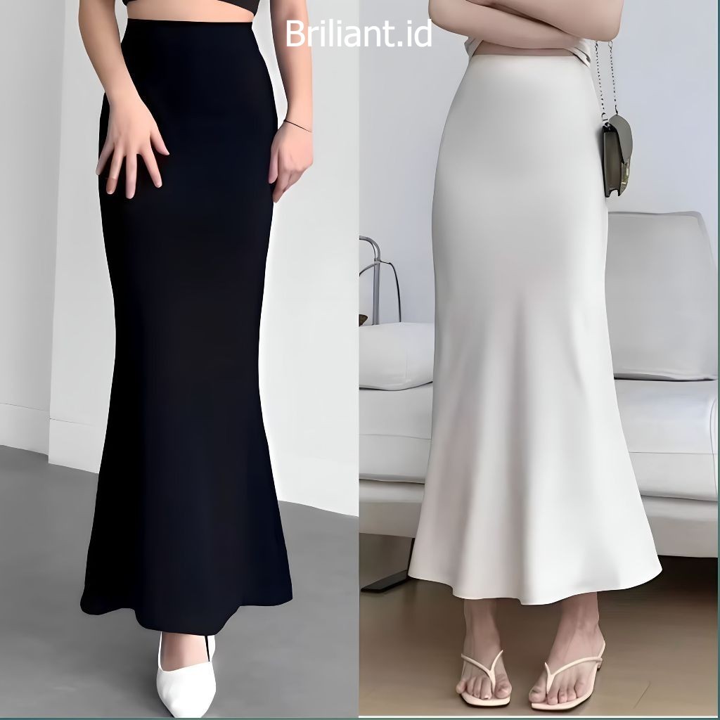 Jual Rok Panjang Model Mermaid | Rok Maxi Midi Span Wanita Slimfit ...