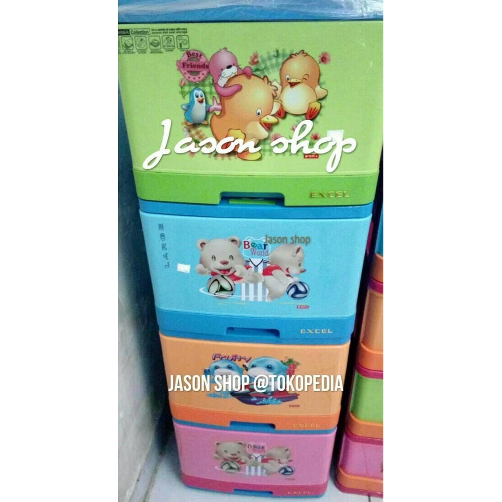 Jual Lemari plastik/lemari serbaguna Lion Star Excel Large susun 5 ...