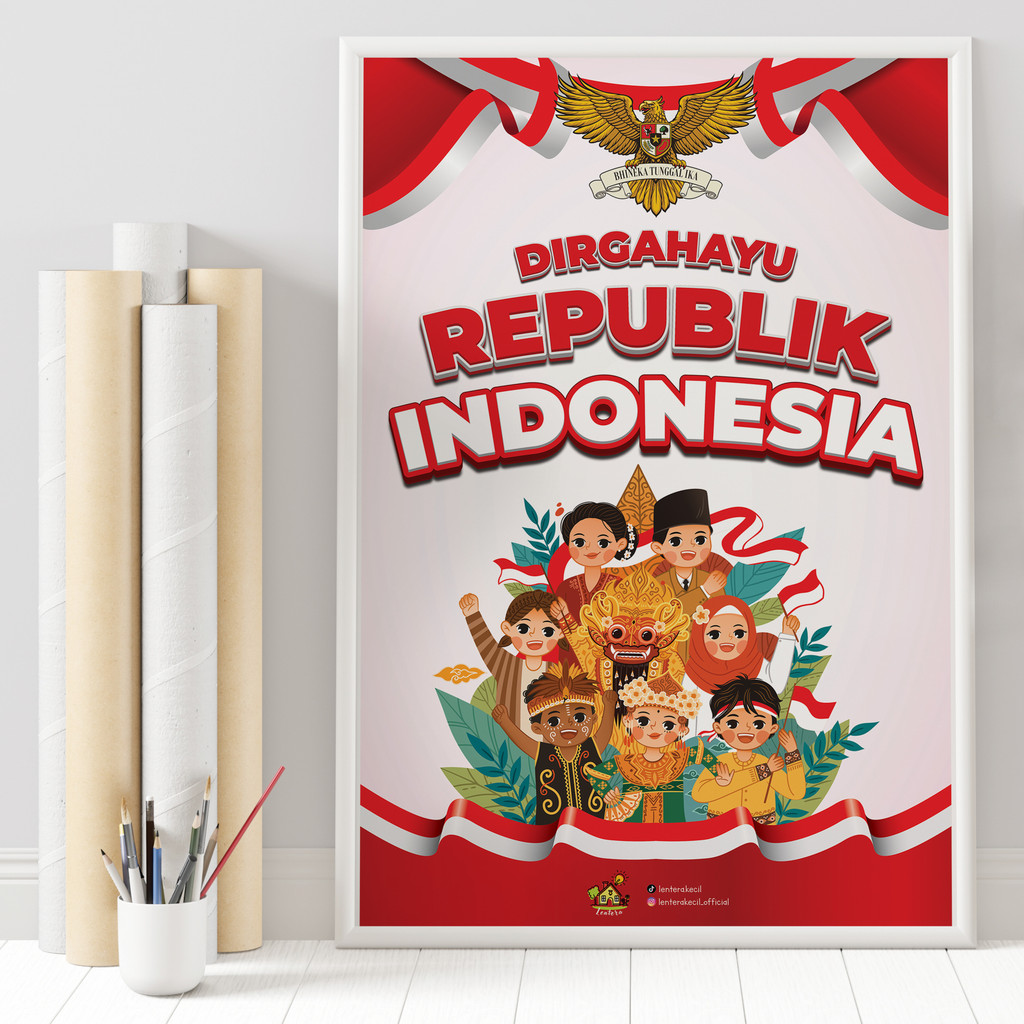 Jual Poster DIRGAHAYU REPUBLIK INDONESIA HUT RI Dekorasi Kantor ...