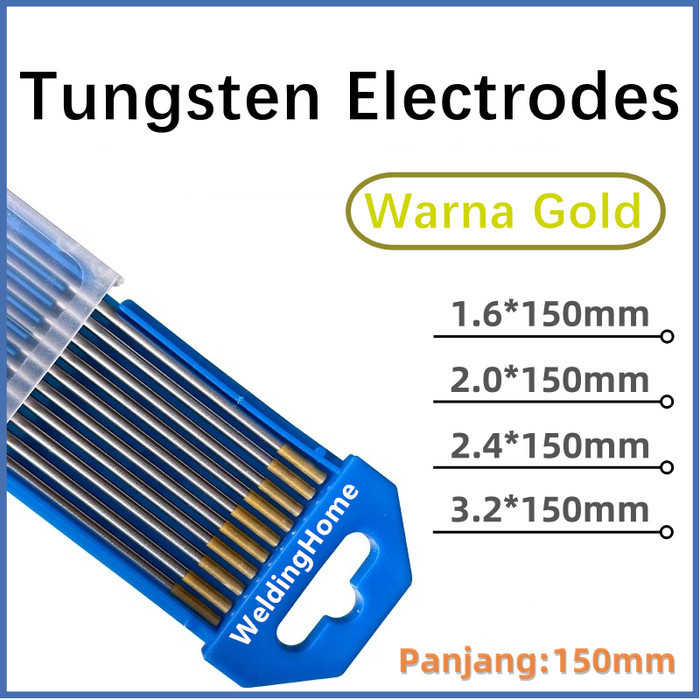Jual 10PCS Tungsten Kawat Tungsten Emas Las TIG Argon 1.6MM 2.0MM 2.4MM ...