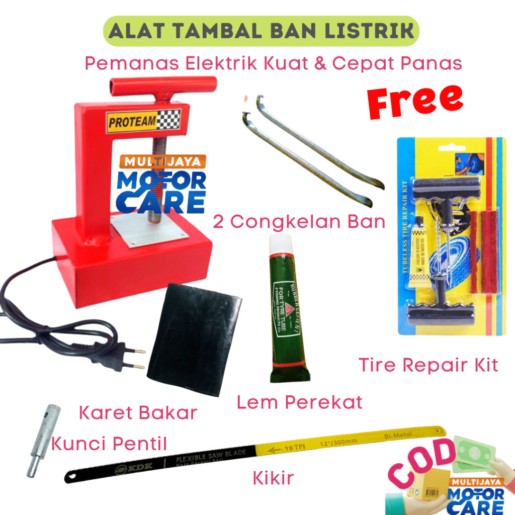 Jual SET LENGKAP Alat Tambal Ban Listrik Bonus Lem Perekat Karet Tambal ...