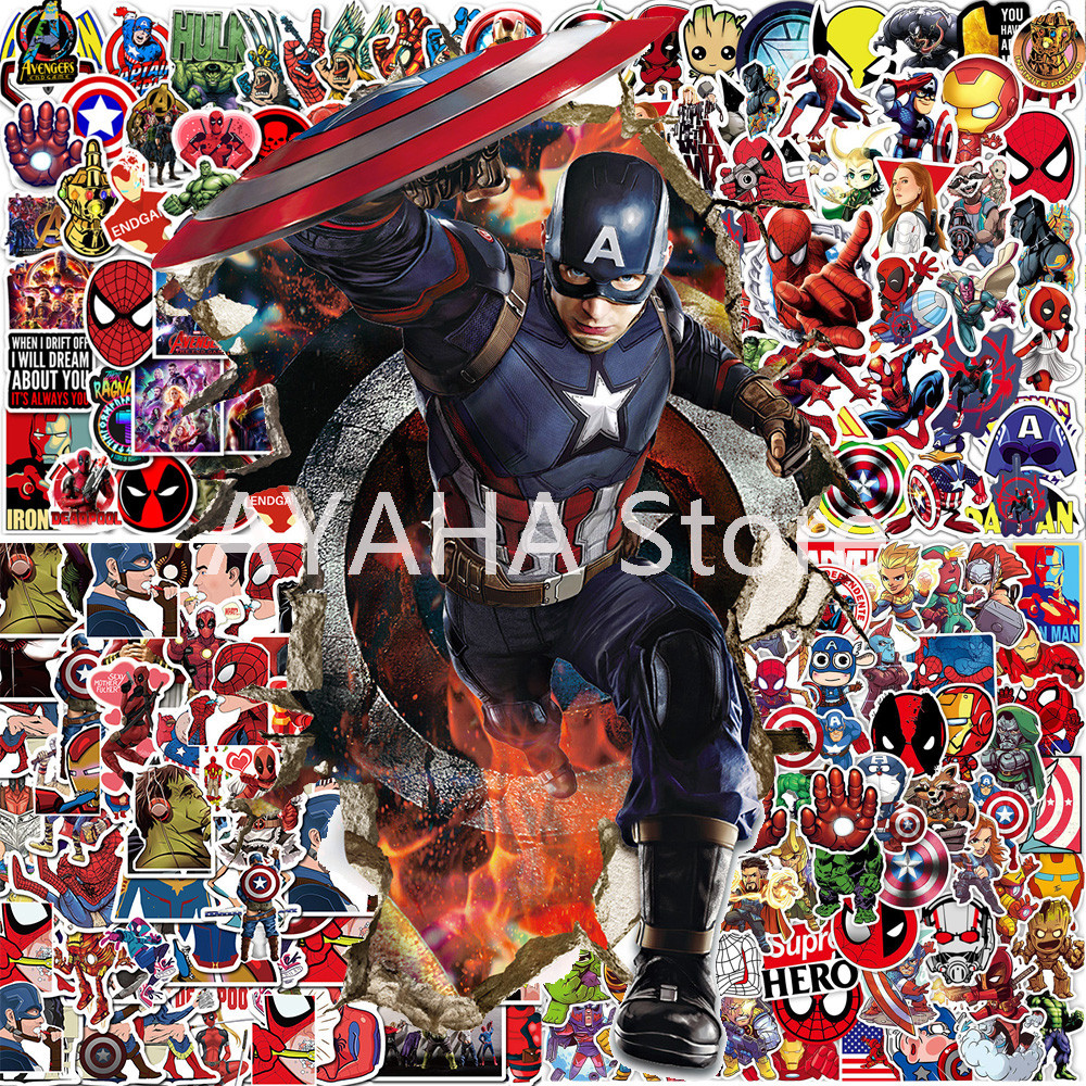 Jual 50/100pcs Disney Marvel Stickers Anime Spider-Man Iron Man Hulk ...