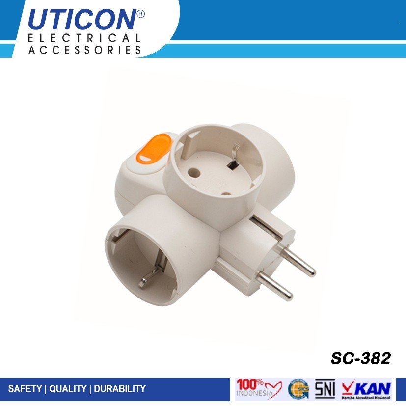 Jual UTICON Steker T Arde Stop kontak Saklar On Off SC-382 / Steker ...