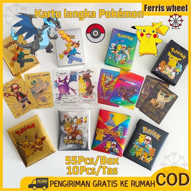 Jual Ferris Wheel Kartu Pokémon Kartu Emas Langka Pikachu 55Pcs1 Box ...