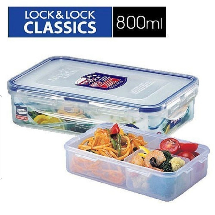 Jual LOCKNLOCK food container short divider hpl816 hpl816c 800ml sekat wadah | Shopee Indonesia