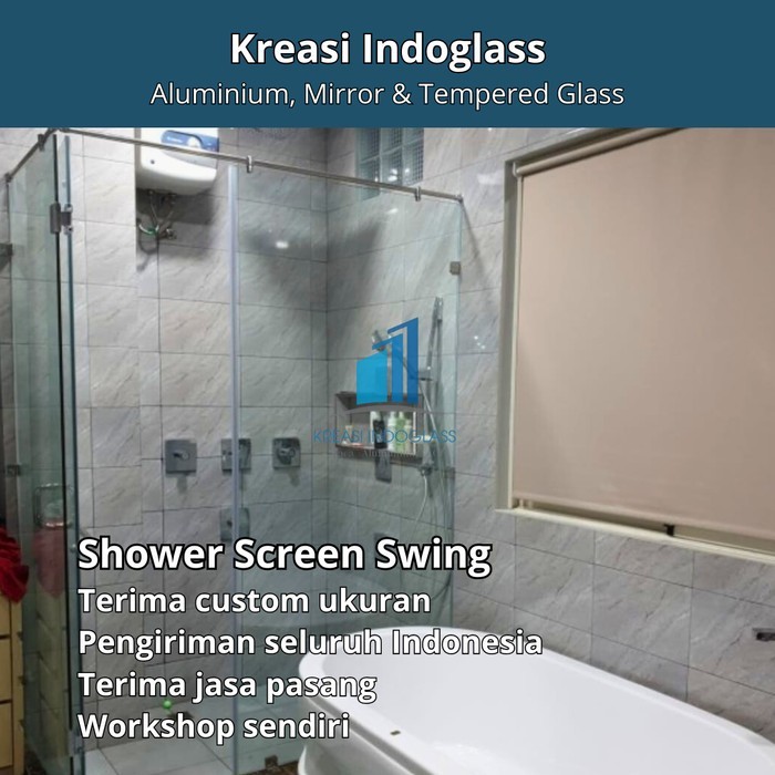 Jual Kaca Pembatas Kamar Mandi Kaca Tempered 10 mm Shower Box Pintu ...