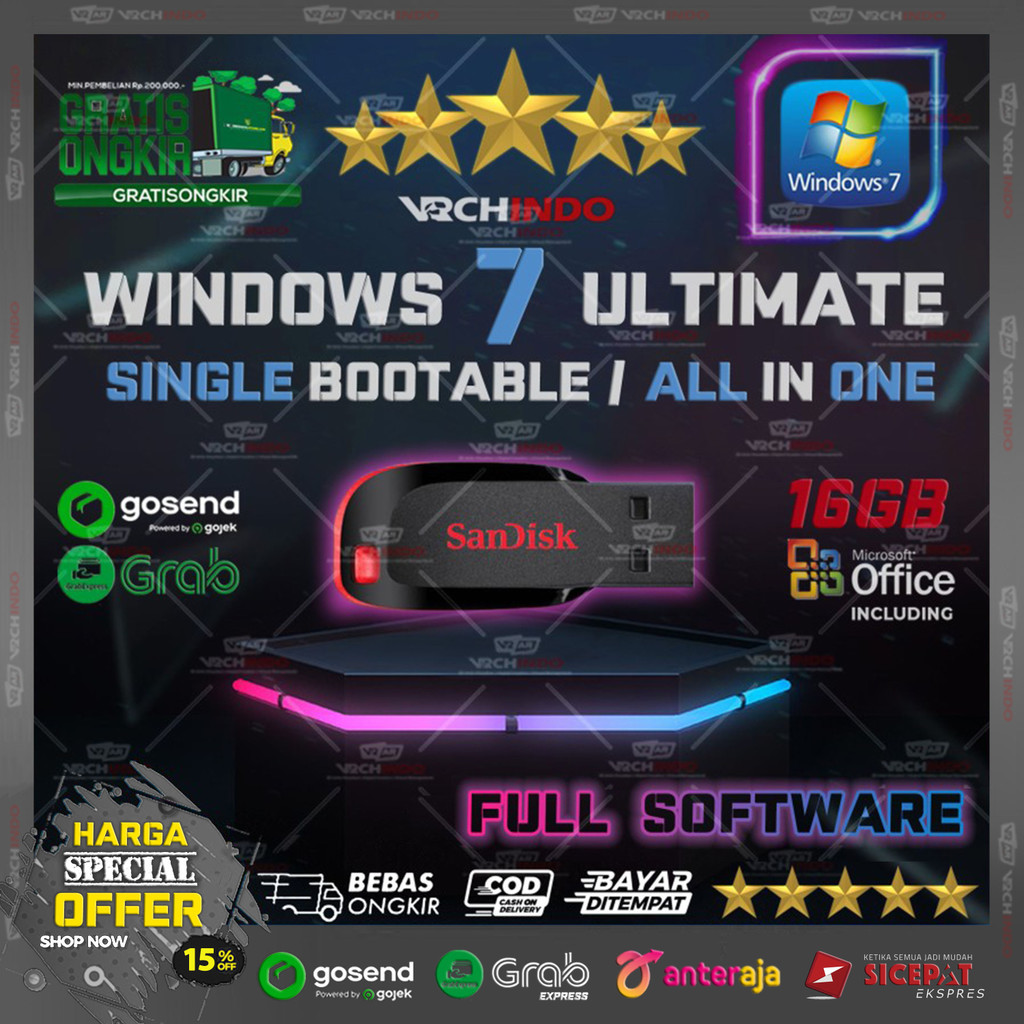 Jual Flashdisk USB Installer Boot Single Win 7 Ultimate Instalasi ...