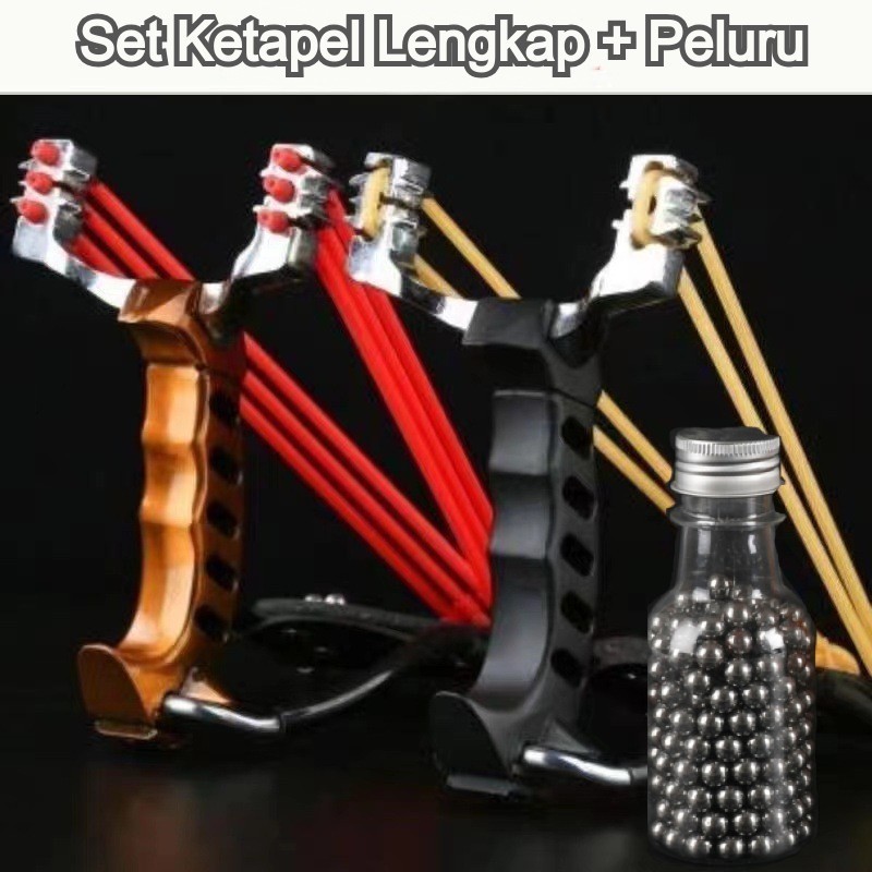 Jual Set Ketapel Powerfull Lengkap Dengan Karet Pentil Cadangan10 meter ...