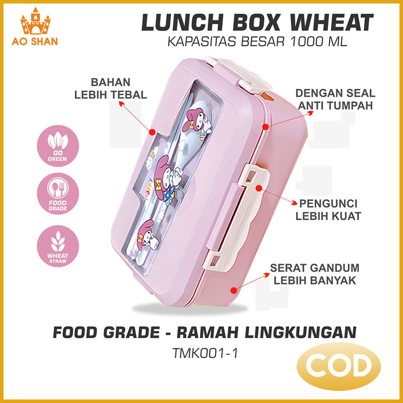 Jual Labubu 1100ML 3 Grid Kotak Bekal Anti Tumpah / Kuromi Lunch Box Set Anti Tumpah Free Sendok ...