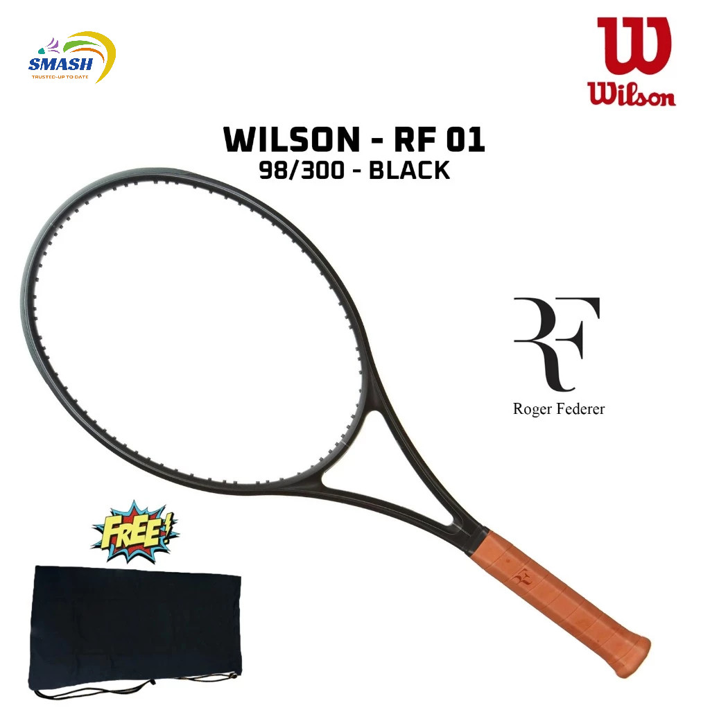 Jual ( Bonus Cover ) Raket Tenis wilson RF 01 98/300gr Black | Shopee ...