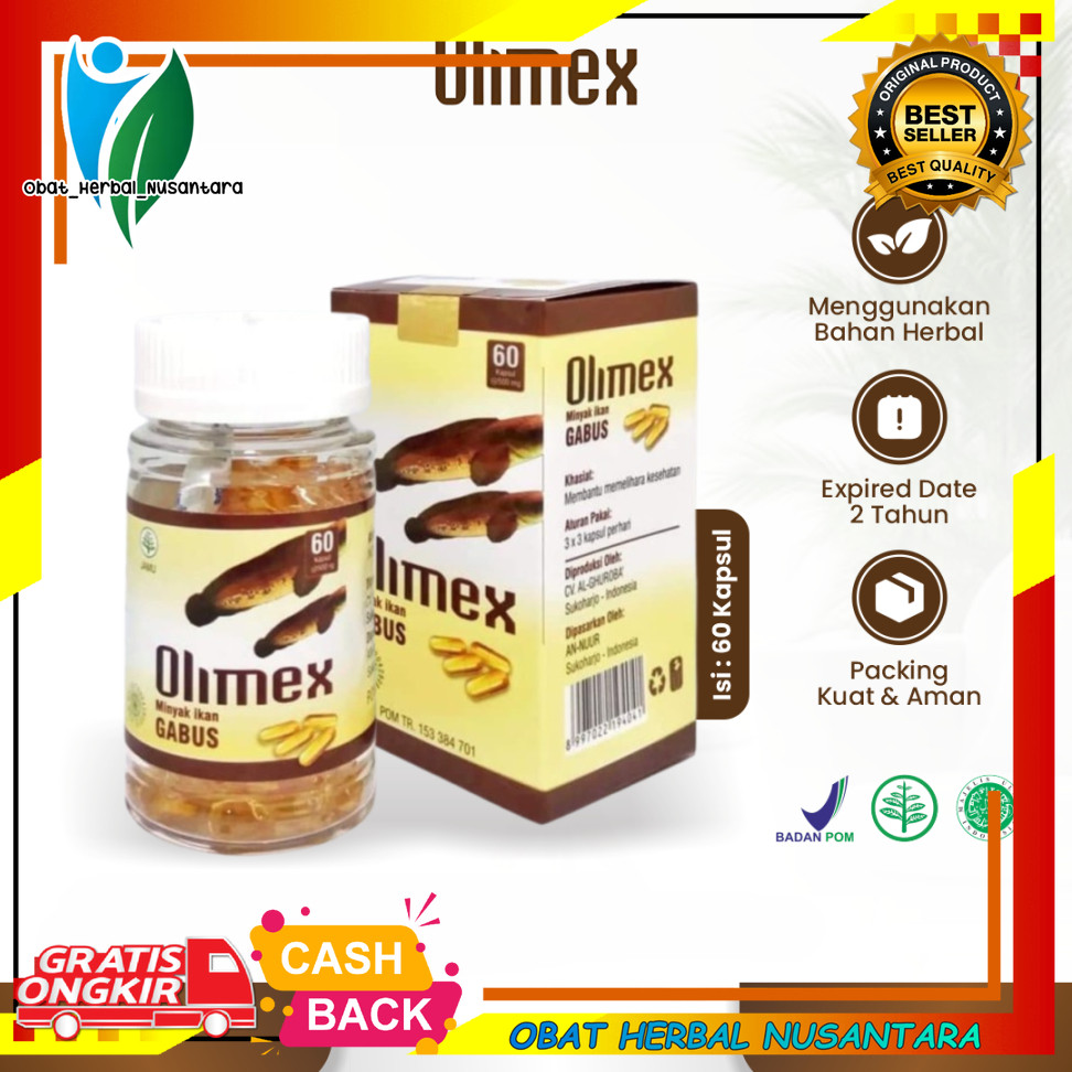 Jual Olimex Kapsul Minyak Ikan Gabus Isi 60 Albumin Kutuk Obat Luka ...
