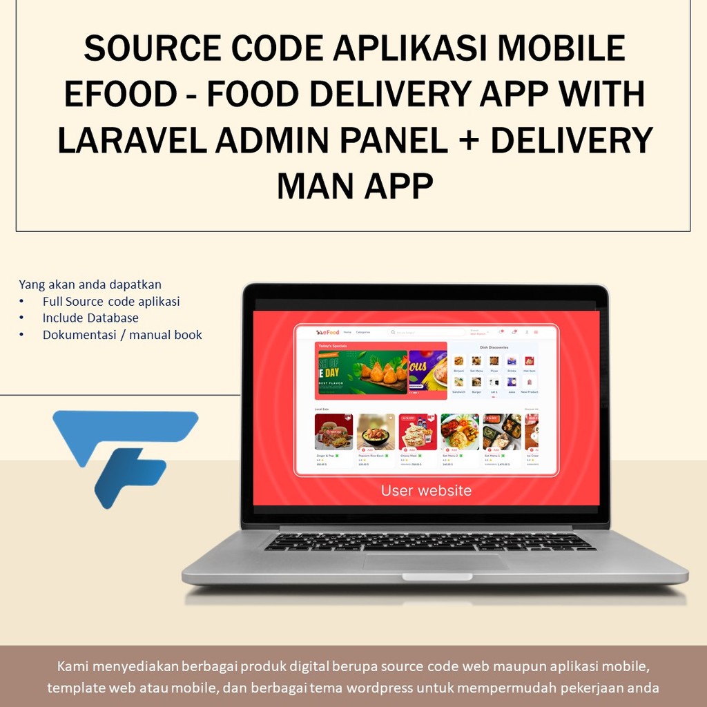 Jual SOURCE CODE APLIKASI MOBILE EFOOD - FOOD DELIVERY APP WITH LARAVEL ADMIN PANEL + DELIVERY ...